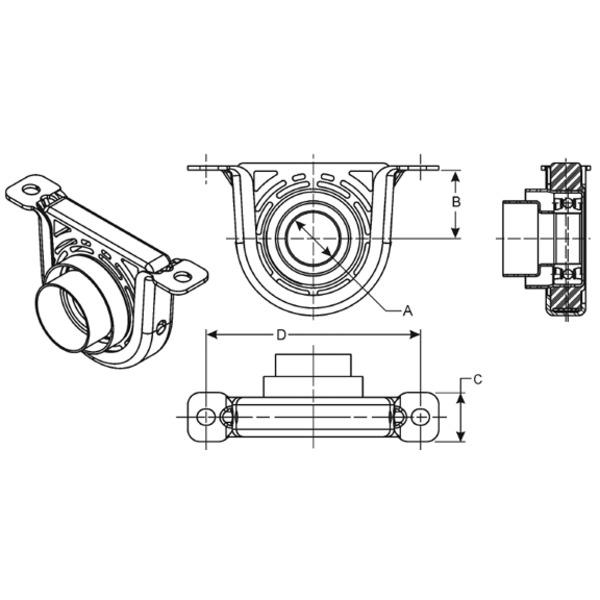 Spicer - 212030-1X - Drive Shaft Center Support Bearing